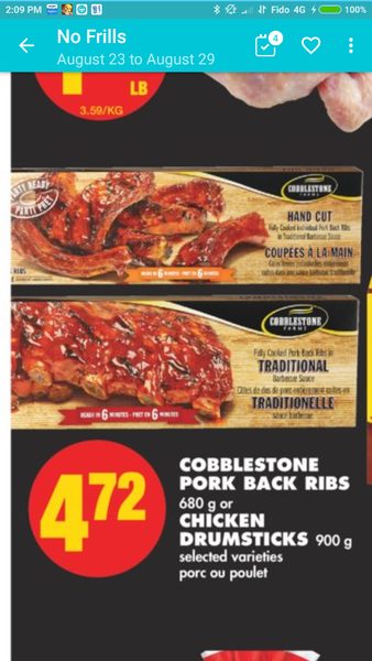 [No Frills] Cobblestone pork ribs $5 for 680 grams - RedFlagDeals.com ...