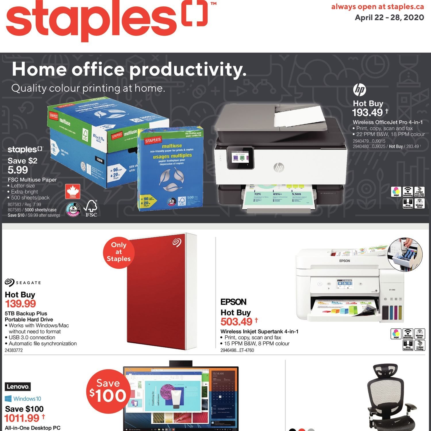Staples Weekly Flyer - Weekly - Apr 22 – 28 - RedFlagDeals.com