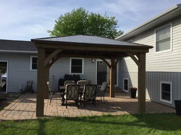 [Costco] Yardistry Pavilion Cedar Gazebo With Aluminum Roof 14 x 12 ...