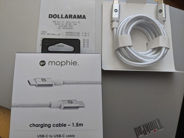 [Dollarama] Mophie braided USB-C to USB-C 1.5m cable - $4 ...