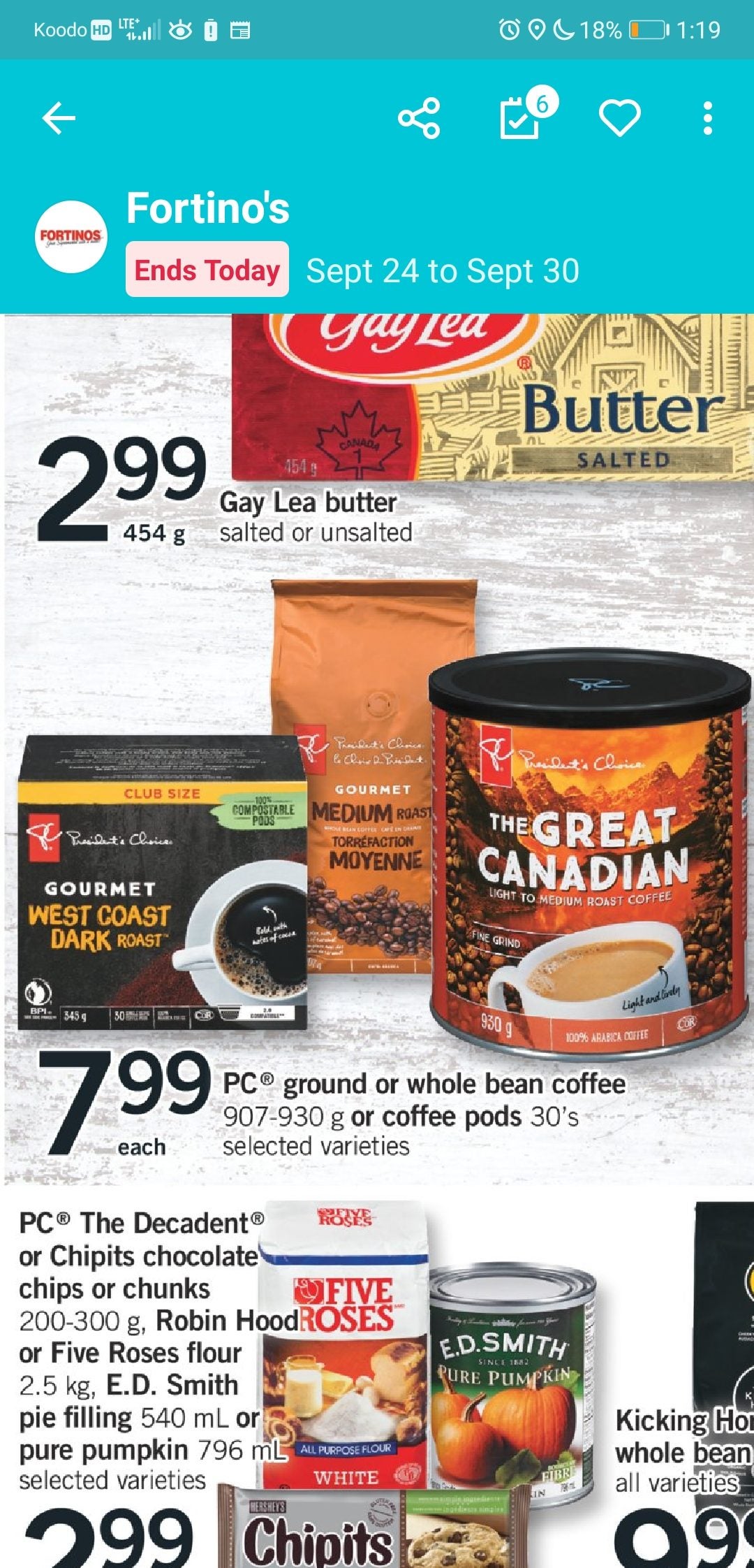 [Fortinos] PC Whole Bean Espresso 7.99 for 2lb possible 2600 PC points ...