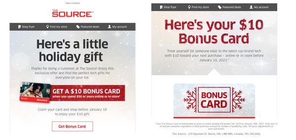 [The Source] Email Offer Our gift to you: A $10 Bonus Card when you ...