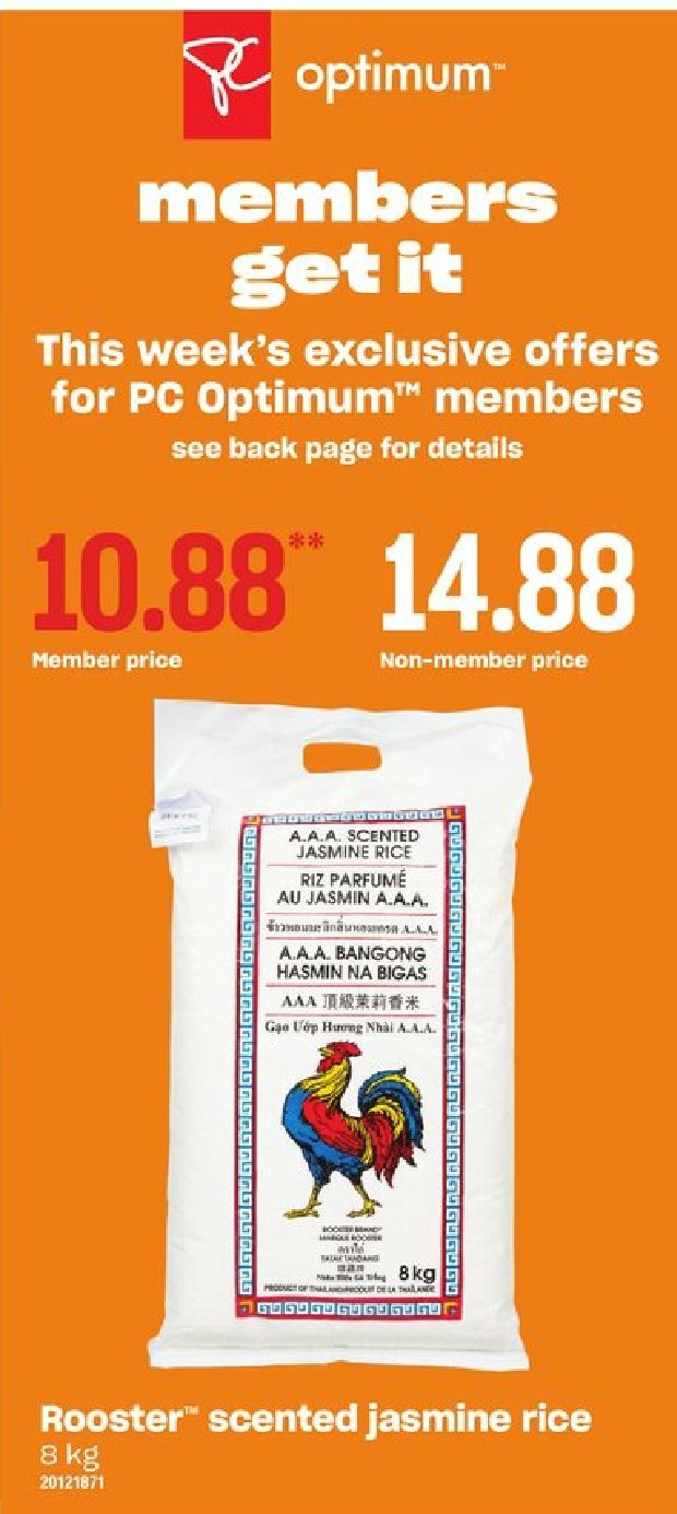 [RCSS& No Frills] Rooster AAA Scented Jasmine Rice 8KG $9.88 ...