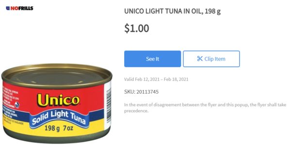 [Nofrills] Unico Light Tuna in Oil 198g - $1 (reg. $2) - RedFlagDeals ...