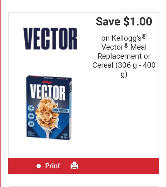 [Walmart] Vector Maple Cereal $0.96 (reg. $4.96) after CO51 and printed ...