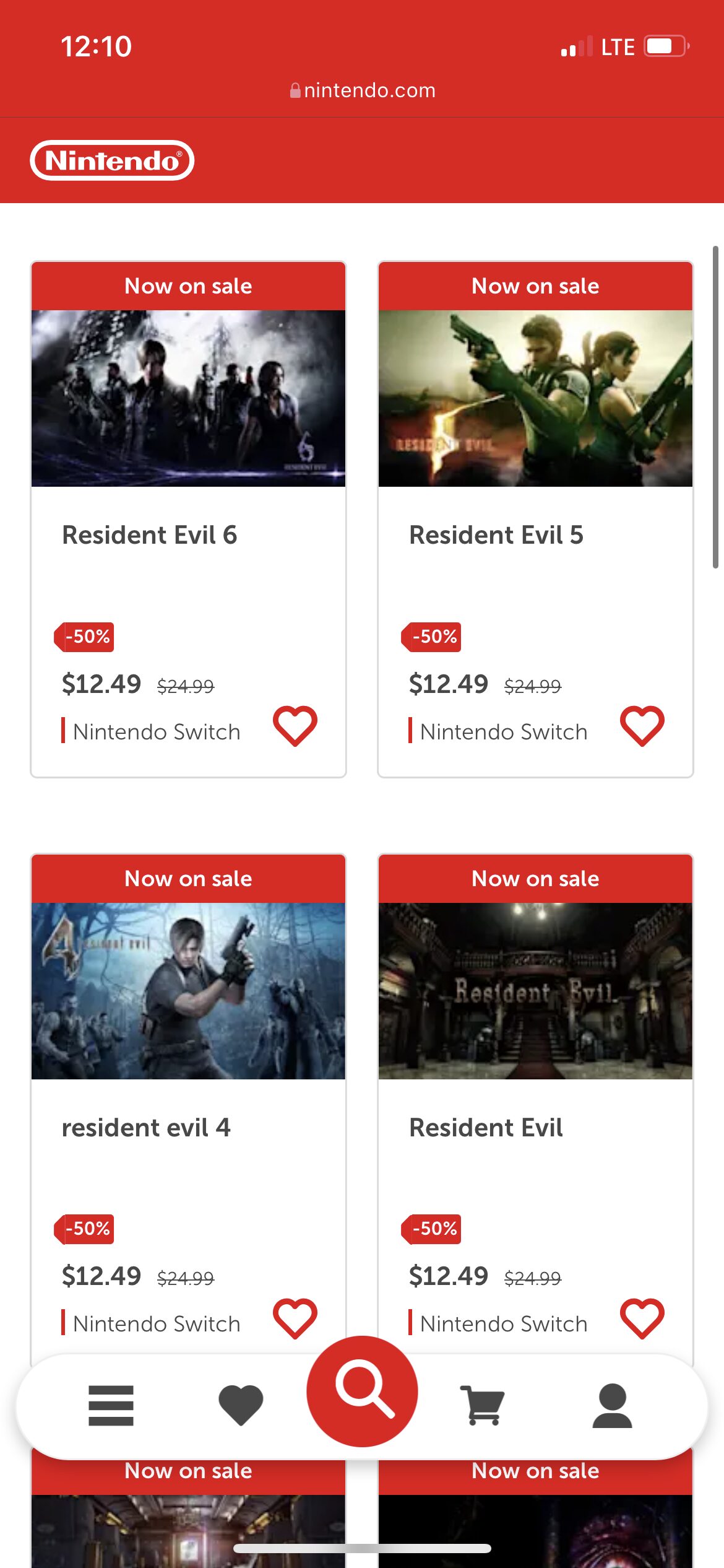 [Nintendo] Resident Evil franchise sale for SWITCH - $12.49 RE0 & RE1 ...