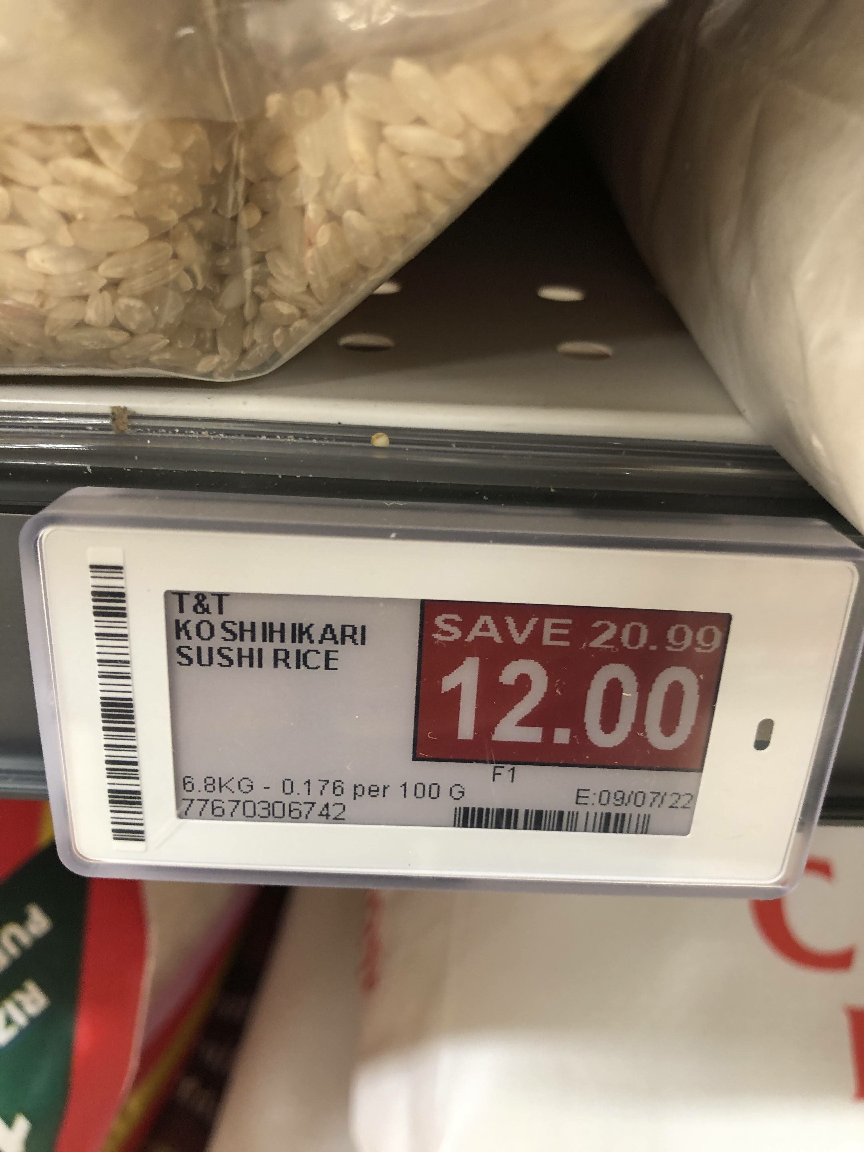 [Loblaws] T&T Koshihikari Sushi Rice $12 per 6.8kg bag. Big YMMV ...