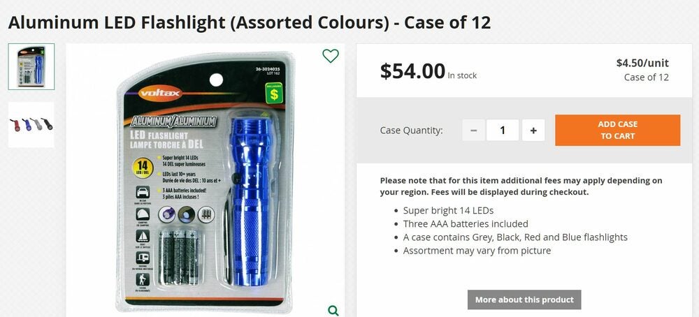 Voltax LED Flashlight from Dollarama and 18650 Lithium battery ...