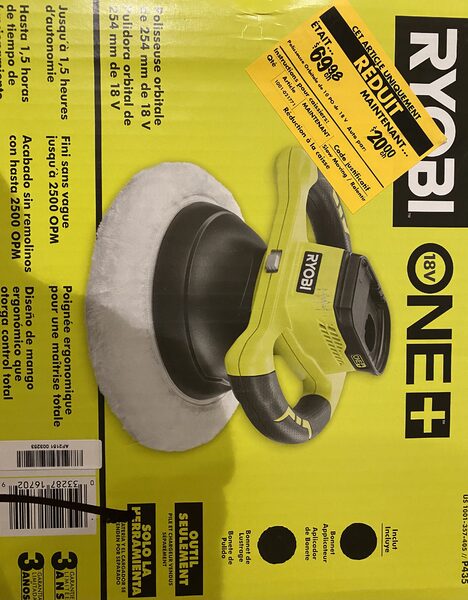 [Home Depot] Ryobi 18V 10´´ Orbital buffer in Boisbriand 20 ...