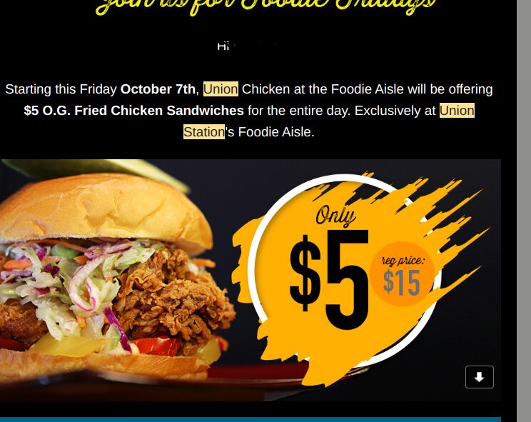 [Union Chicken] Toronto - $5 Fridays in October. Only @ Union Station ...