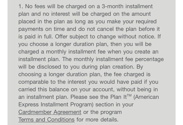 [American Express] YMMV: Plan It 3-Month Installment Plans, 0 Fees and ...