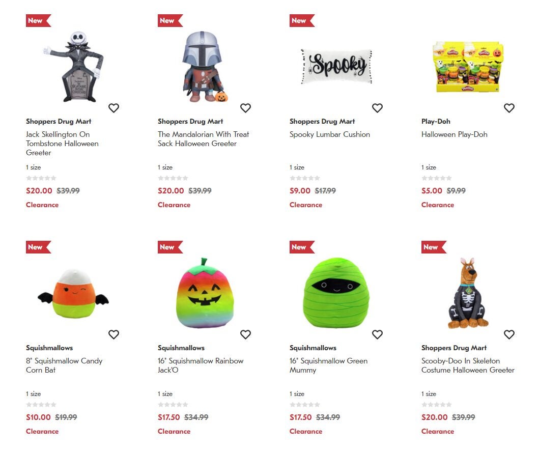 [Shoppers Drug Mart] 50% off halloween items online (squishmallows ...