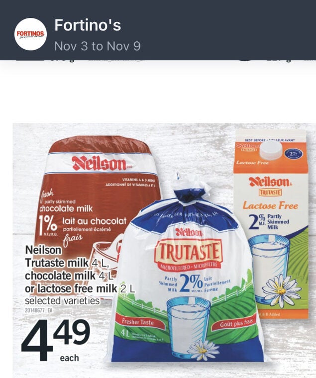 [Fortinos] Neilson Trutaste 4L milk - $4.49 (GTA) - RedFlagDeals.com Forums
