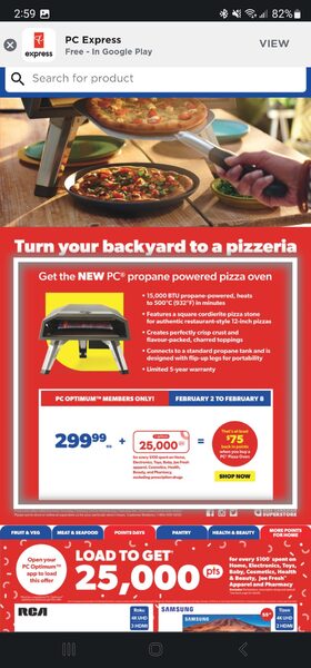 [Real Canadian Superstore] PC Propane Pizza Oven $249 + 50,000 PCO ...