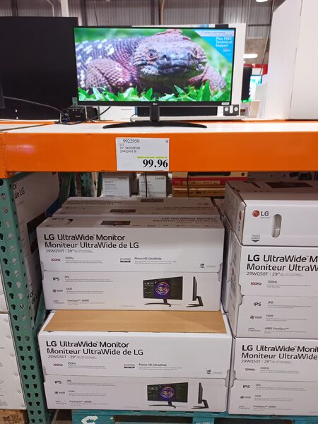 [Costco] LG 29WQ50T-B UltraWide 29 in. WFHD IPS Monitor with AMD ...