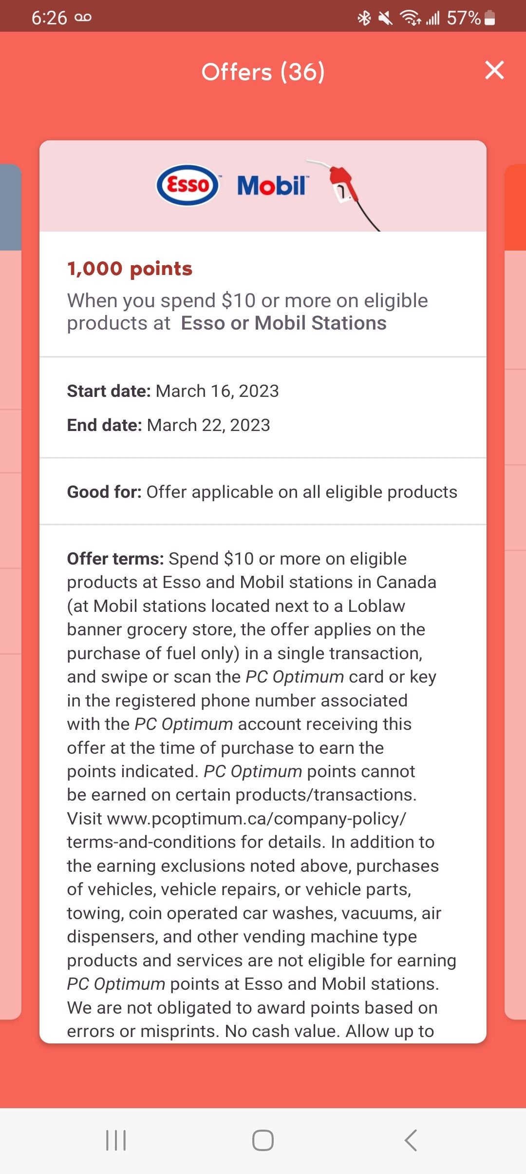 [Esso and Mobil] YMMV: Esso and Mobil gas offer earn 1000 + 4000 PC ...