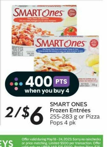 [Sobeys] SMART Ones entrees / Pizza Pops $3 - buy 4 get $4 in Scene ...