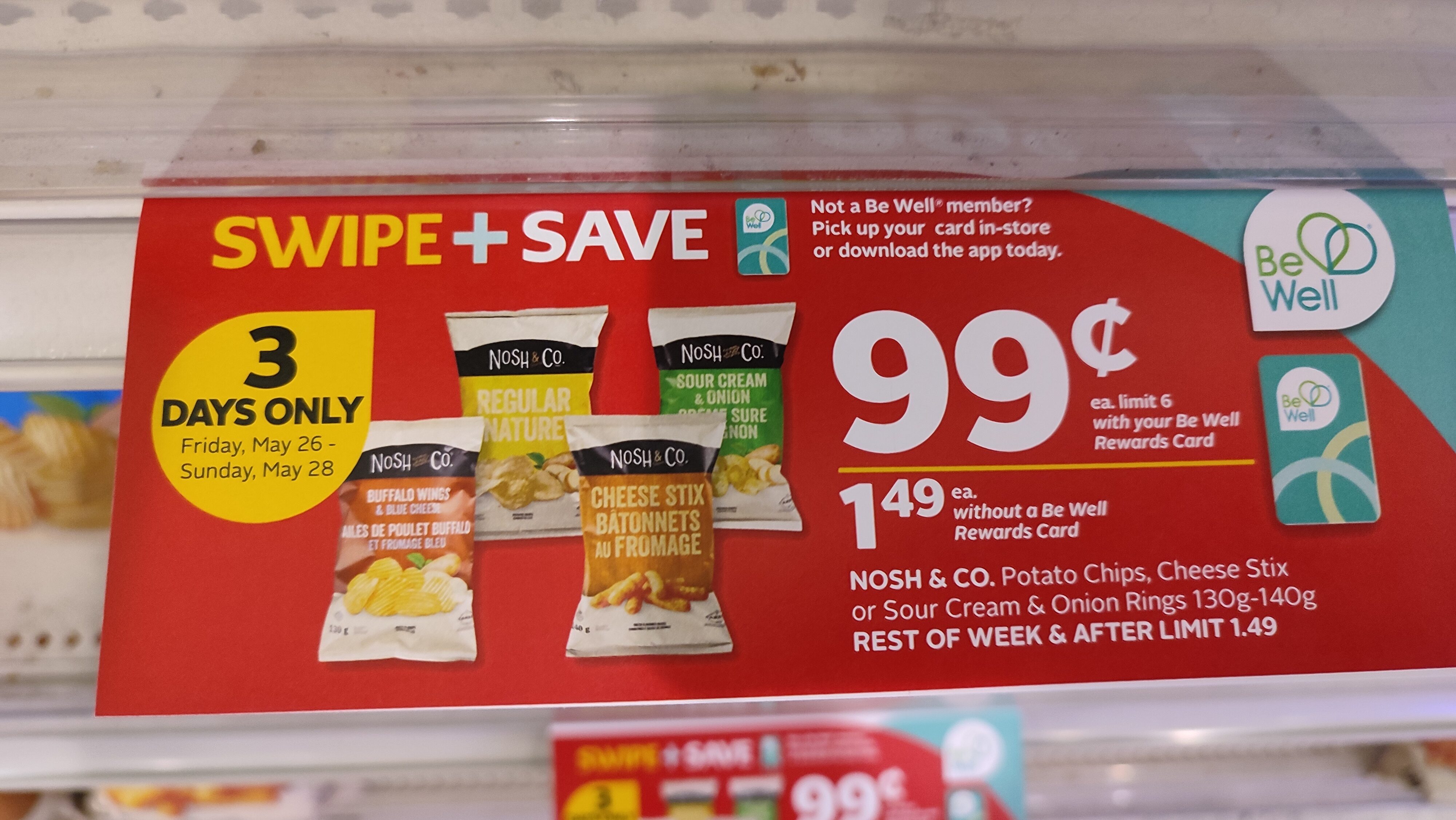 [Rexall] Nosh & Co Chips, Cheese Stix or Sour Cream & Onion Rings $0.99 ...