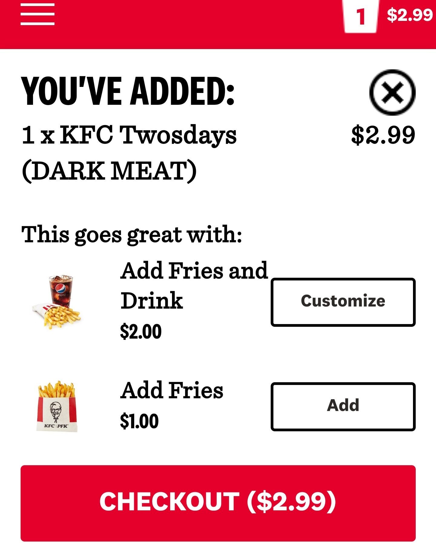 [KFC] Tuesday, Two for $2.99, Last day today!!! Nov 7th, 2023... - Page ...