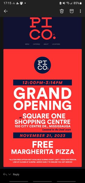 [Pi. Co] Mississauga - Nov 21. Pi.Co grand opening w/free pizza ...