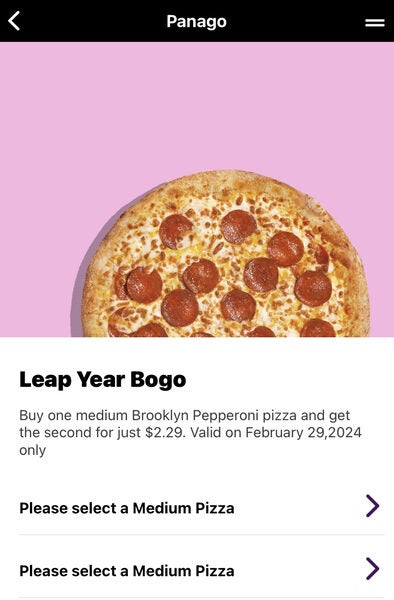 [Panago Pizza] Buy 1 med Brooklyn Pepperoni Pizza get a 2nd for $2.29 ...