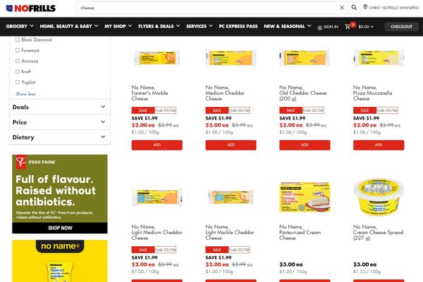 [No Frills] No Name Cheese blocks 200g $2 - RedFlagDeals.com Forums