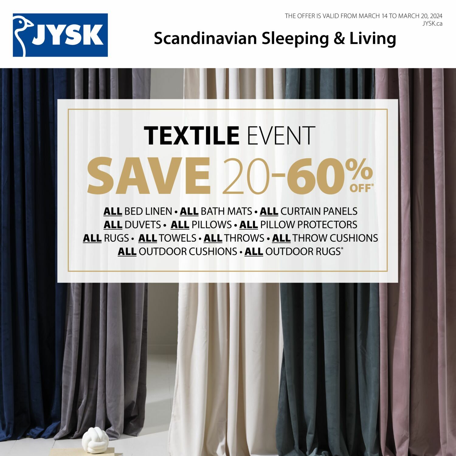 JYSK Weekly Flyer - Weekly Deals - Textile Event - Mar 14 – 20 ...