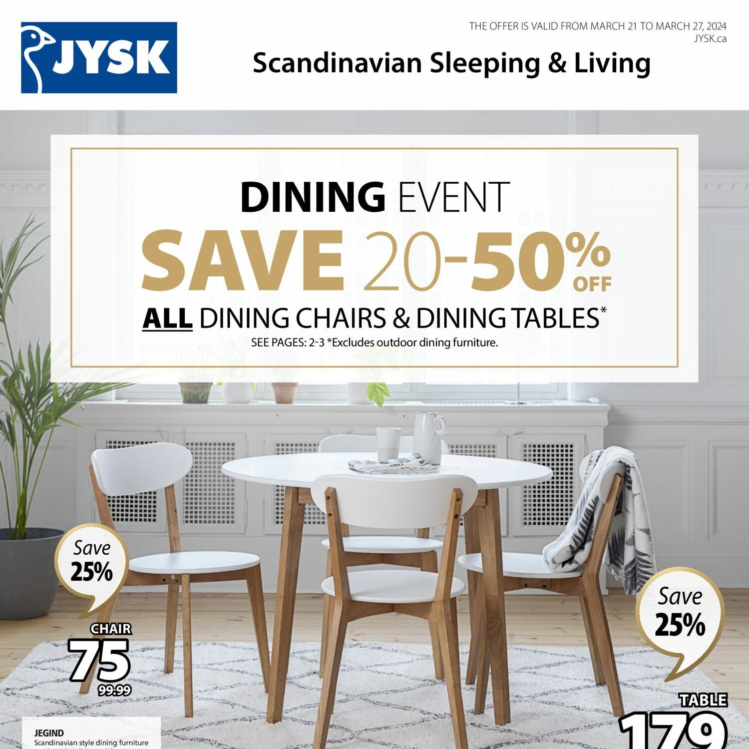JYSK Weekly Flyer - Weekly Deals - Dining Event - Mar 21 – 27 ...