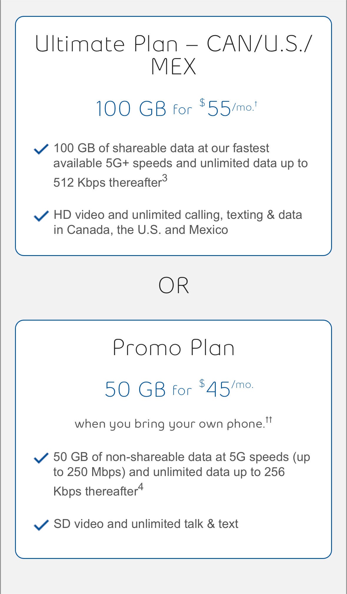 [Bell] Bell EPP: $50 for 100GB 5G+ CAN/US/Mexico HD Streaming. $55 ...