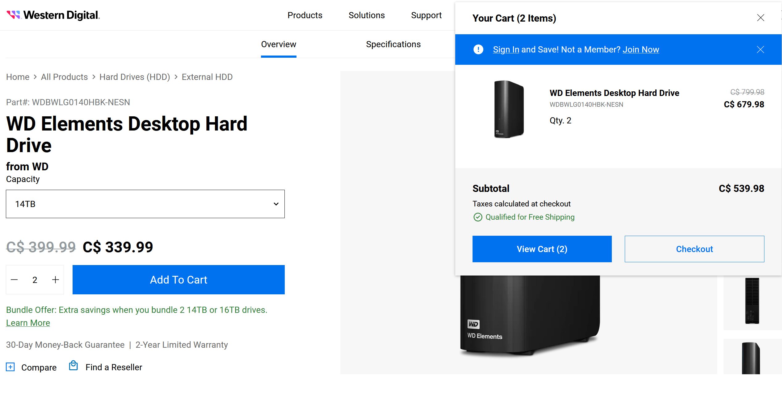 [Western Digital] WD Elements 16TB x2 external HDD TWO for $610, $19/TB ...