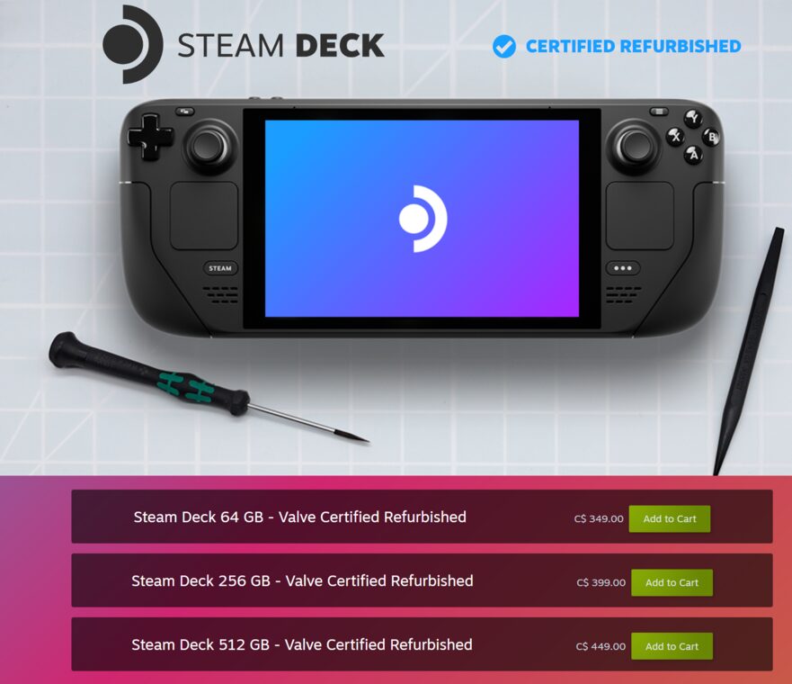 [STEAM] Steam certified refurbished LCD Steam Deck 64/256/512 - $350 ...