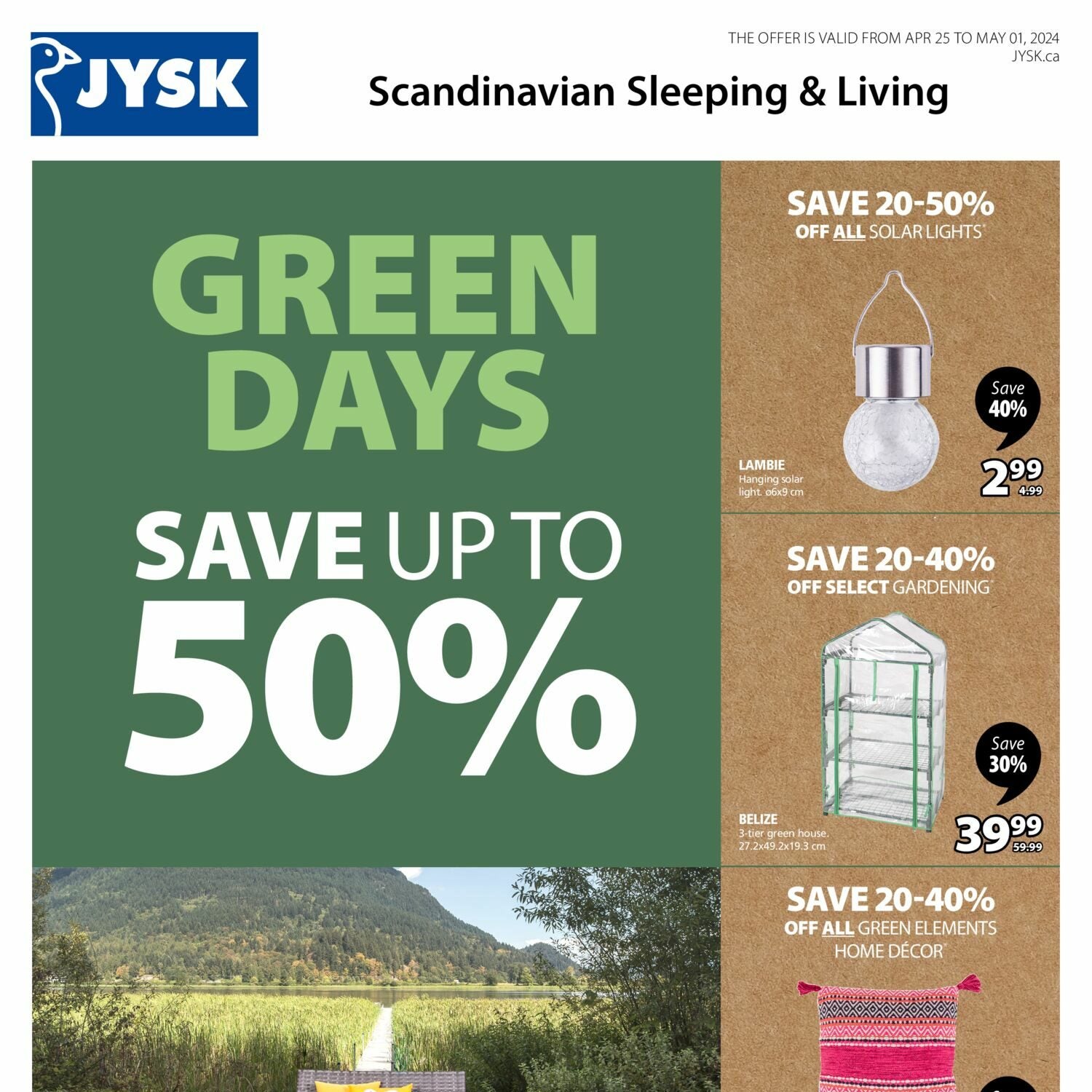 JYSK Weekly Flyer - Weekly Deals - Green Days - Apr 25 – May 1 ...