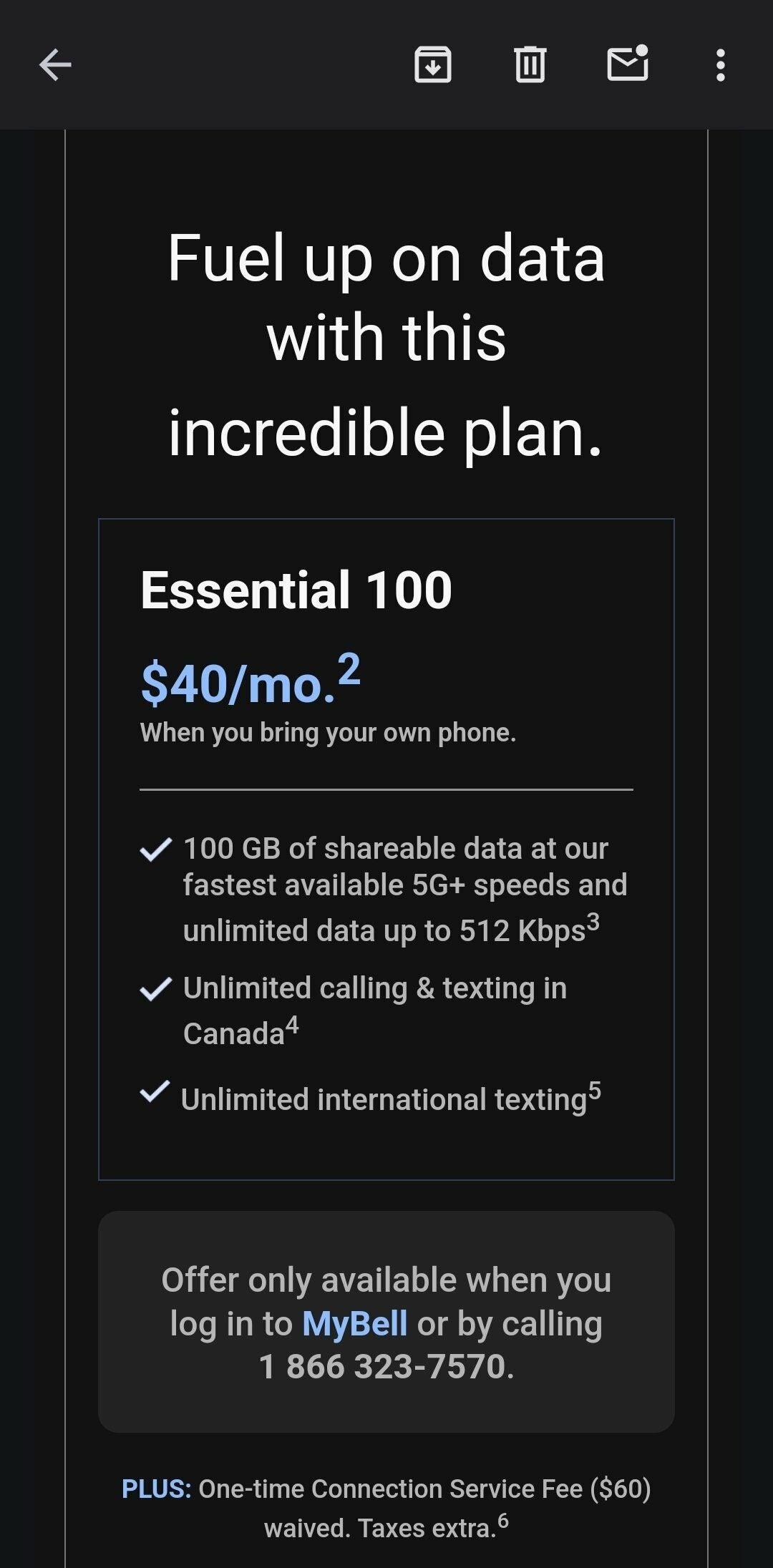 [Bell] Bell Essential 100GB -$45 no commitment - BYOD - RedFlagDeals ...