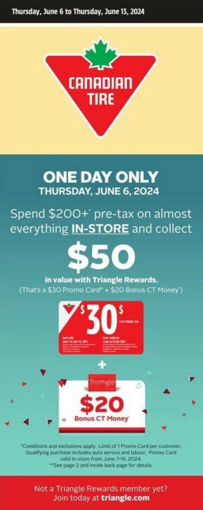 [Canadian Tire] Spend $200 and get $30 Promo card + $20 CT money. June ...