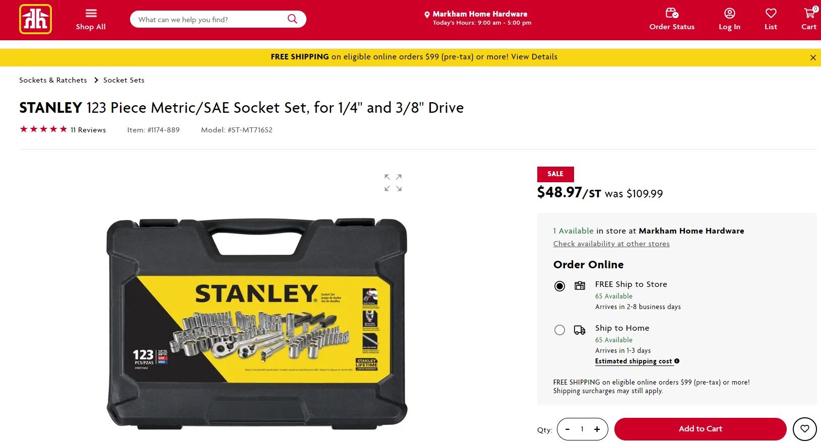 [Home Hardware] Stanley 123 pc Socket Set - $48.99 - RedFlagDeals.com ...