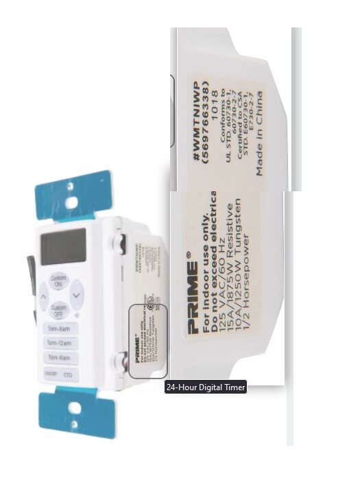 [Princess Auto] Prime EZ-Set Indoor Digital in Wall Timer White $7.51 ...