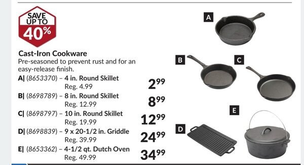 [Princess Auto] Cast Iron Frying & Baking Pans (Sale Starts July 2nd ...