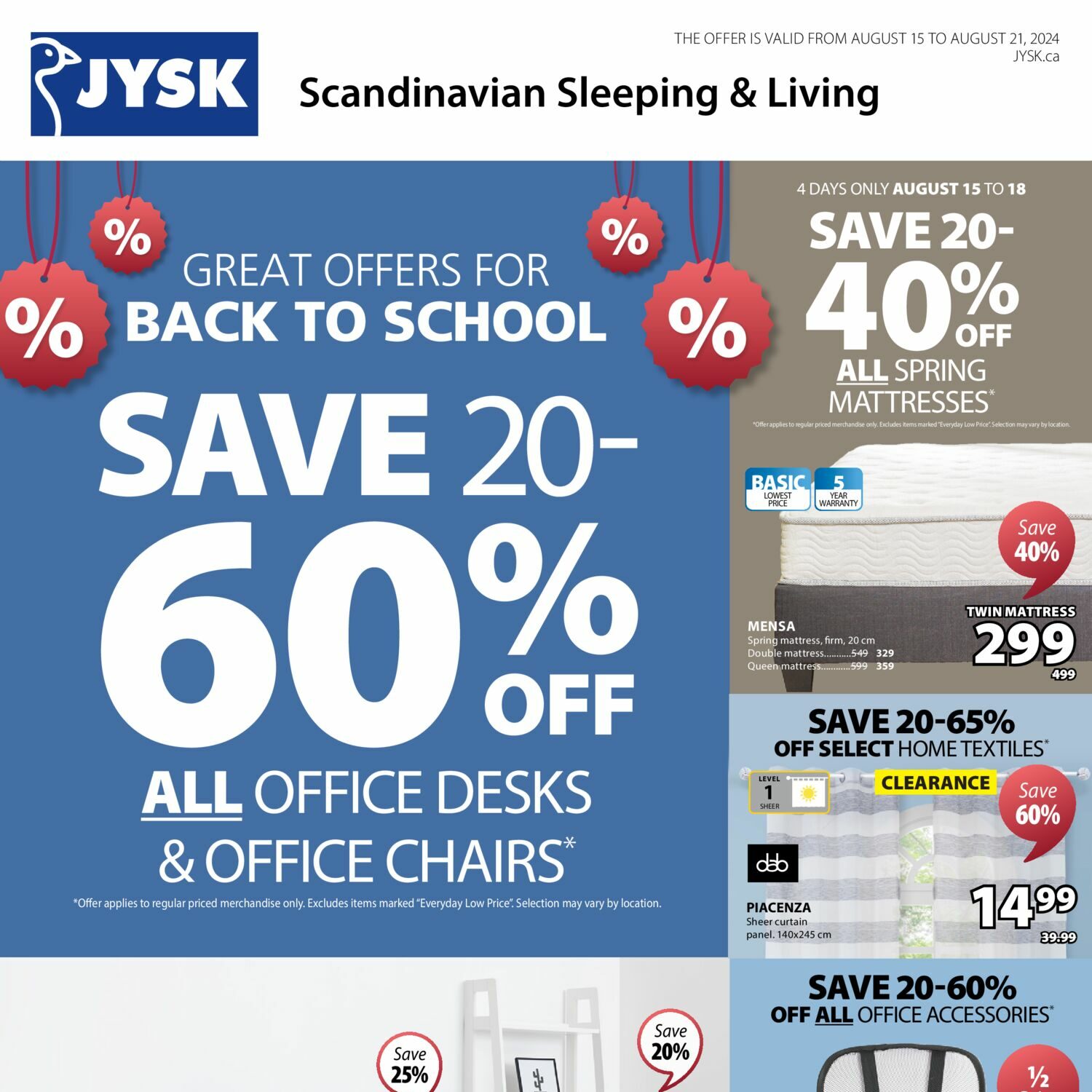 JYSK Weekly Flyer - Weekly Deals - Back To School Sale - Aug 15 – 21 ...