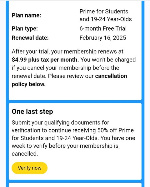 [Amazon.ca] Free 6 month student Prime membership-- no student ...
