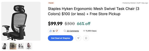 [Staples] Union & Scale FlexFit Hyken Mesh Task Chair with Adjustable ...