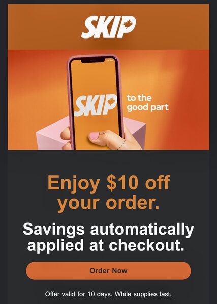 [Skip] Free 6-Month Skip+ Membership w/ $10 in points (or 12 months ...