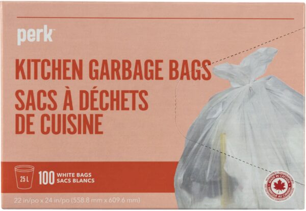 [Staples] Perk Large Kitchen Garbage Bags - White - 100 Pack- $4.99 ...