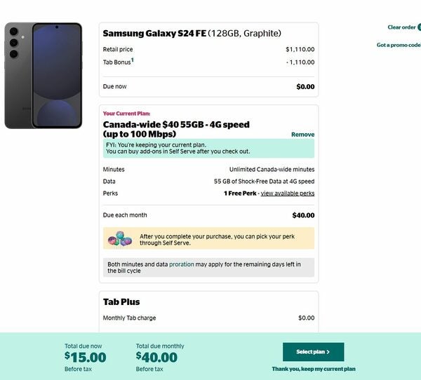 [Koodo] [Koodo] S24 FE 0$ with Tab Plus YMMV - RedFlagDeals.com Forums