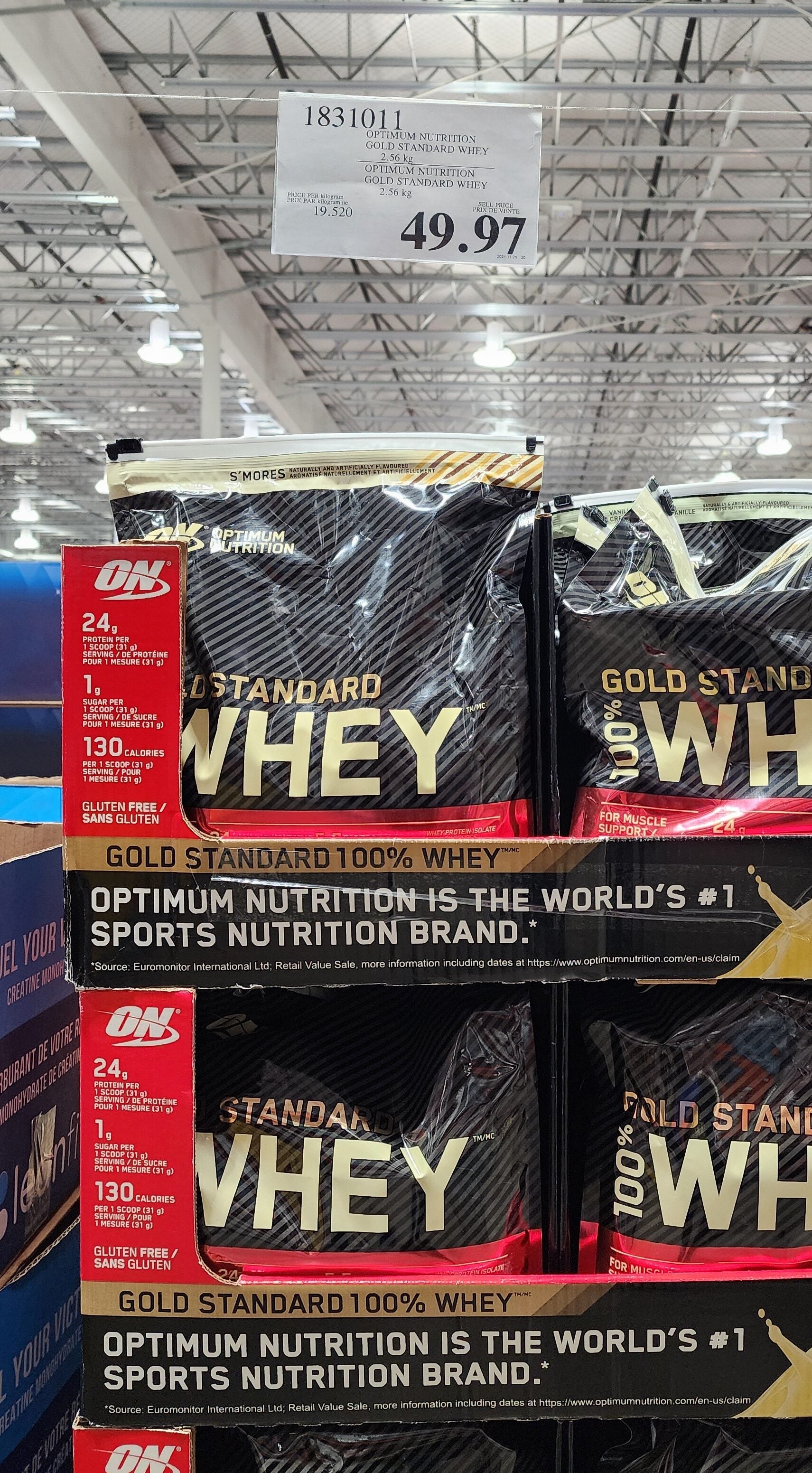 [Costco] Optimum Nutrition Gold Whey protein powder 2.56kg (S'mores ...