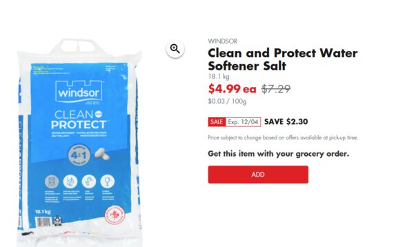 [No Frills] Windsor Clean and Protect Water Softener Salt - $4.99 [YMMV ...