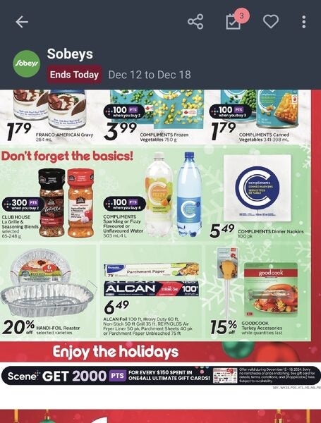 [Sobeys] Get 2000 Scene+ Points for every $150 spent in ONE4ALL ...