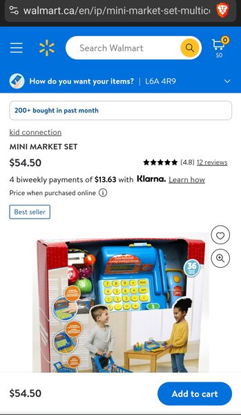 [Walmart] kid connection Mini Market Set $15.00 (reg. $44.97 ...