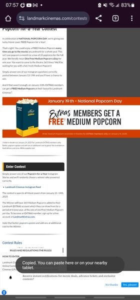 [Landmark Cinemas] Jan 19 - Landmark Cinemas. Free medium popcorn for ...