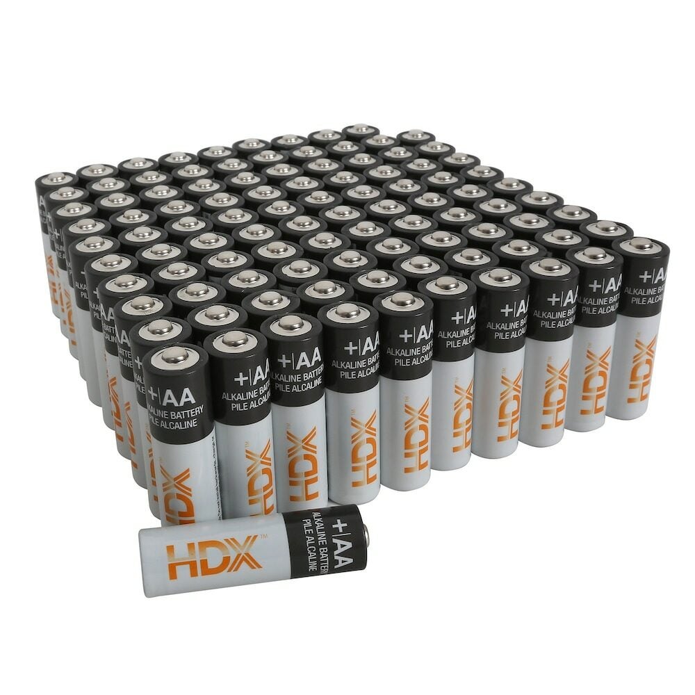 [Home Depot] HDX AA Alkaline Battery (100-Pack) - $19.98 + free ...