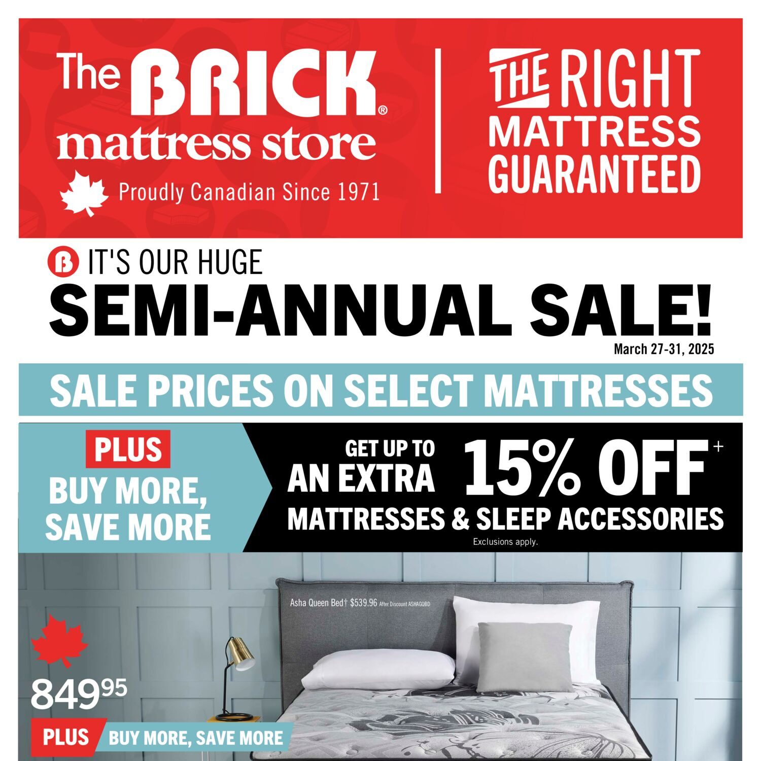 The Brick Weekly Flyer - Mattress Store - Semi-Annual Sale - Mar 27 ...